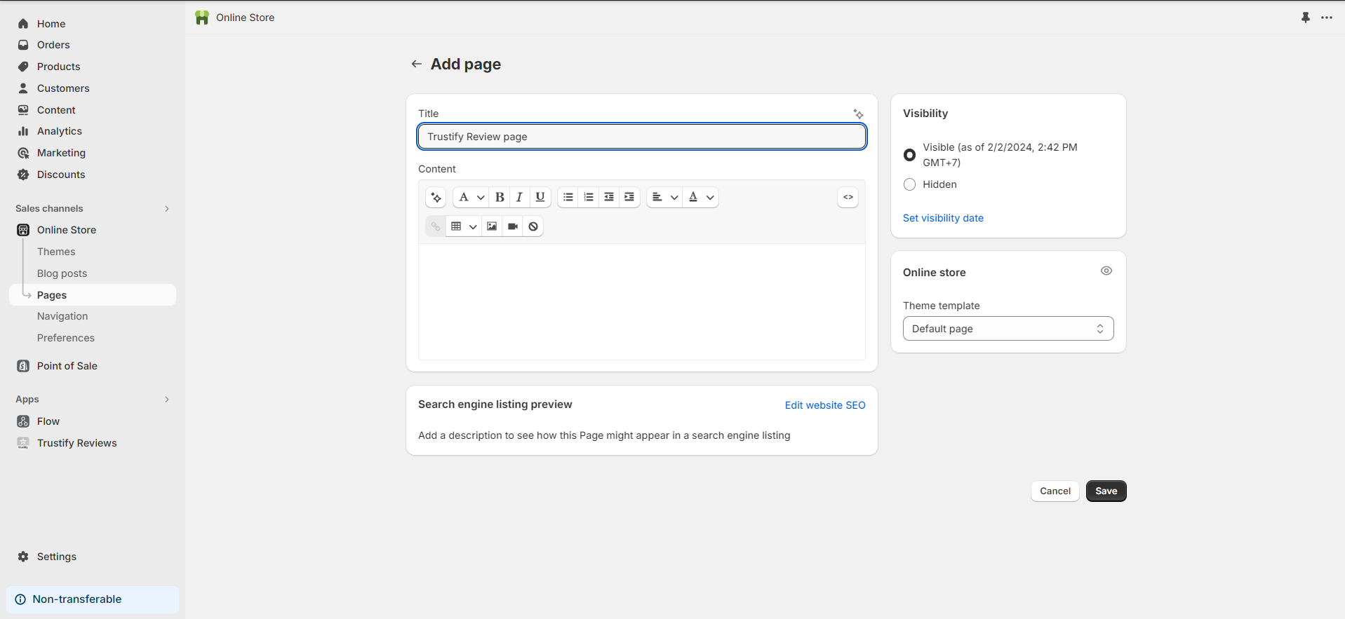 Create a review page - Trustify Reviews
