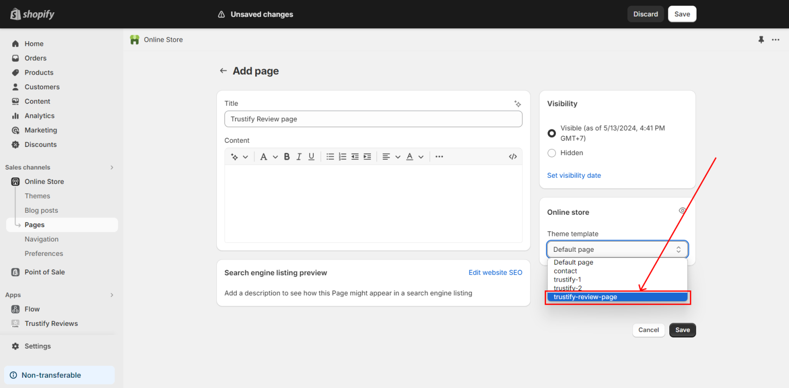 Create a review page - Trustify Reviews